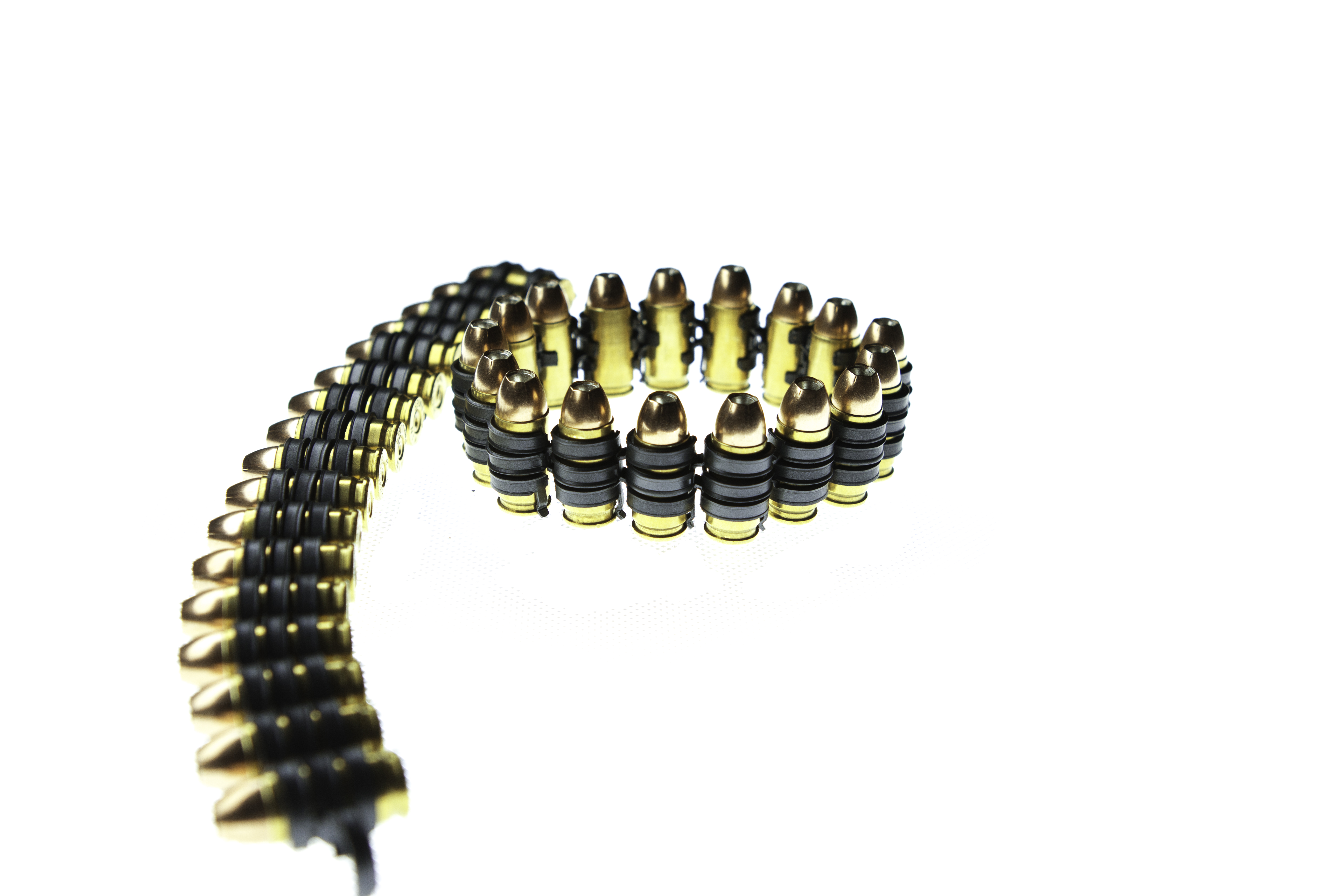 Copper and Brass 9mm Bullet Bracelet with Black Links - Home of the ...